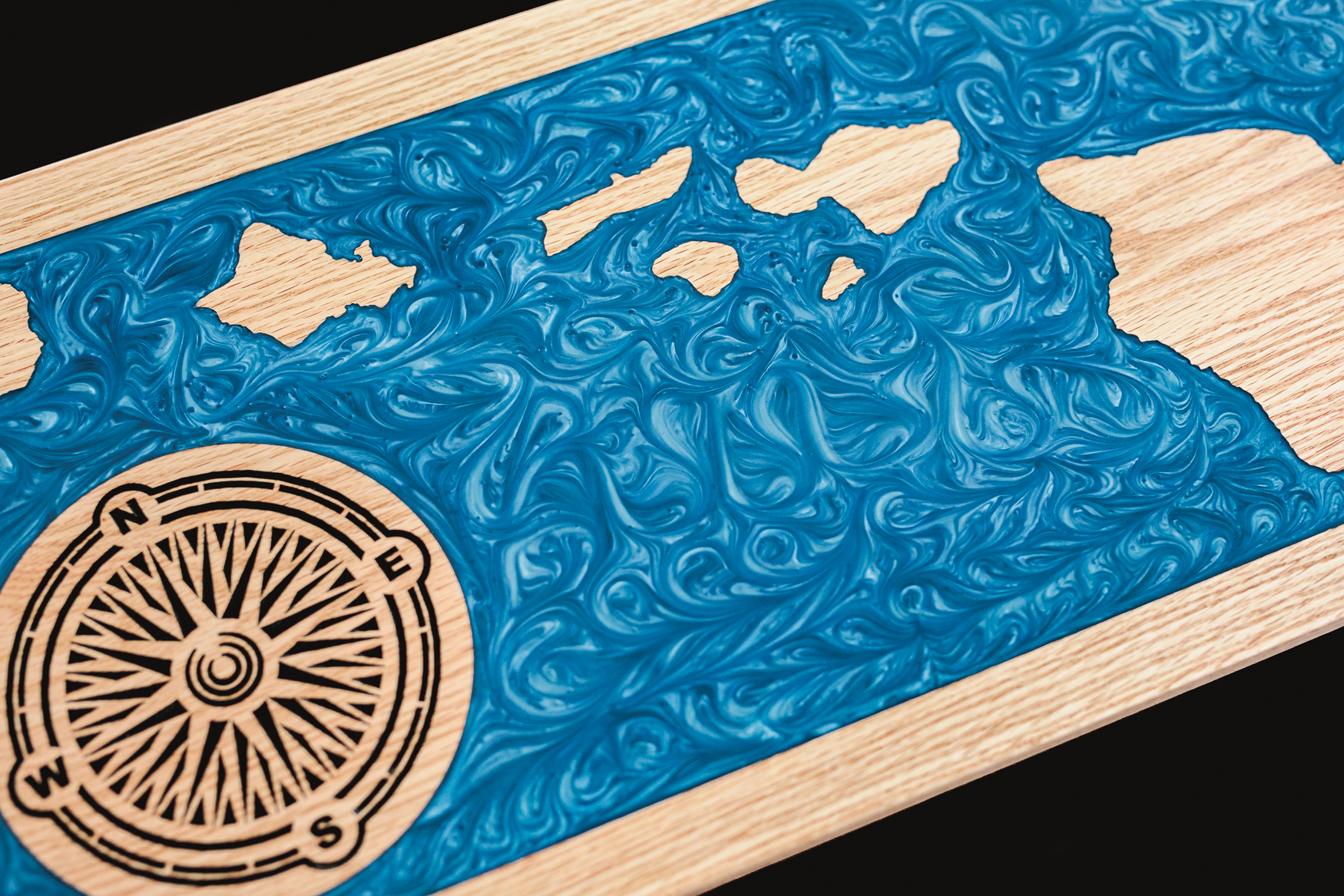 Hawaii map with Resin